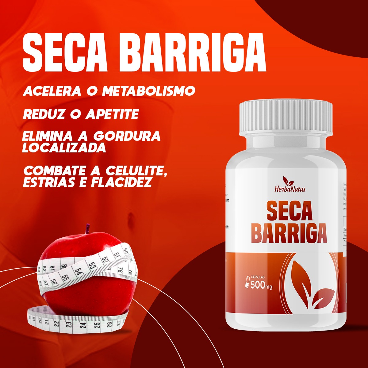 SECA BARRIGA 100 CPS HERBANATUS - Gaúcho Distribuídora